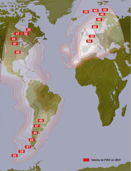 Satellite Hispasat 1D (zones de couverture, fréquences, pointage)
