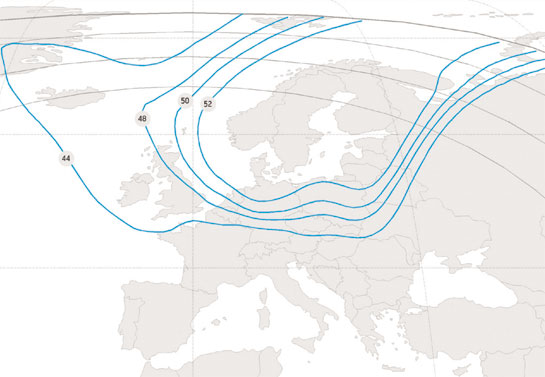 Satellite Thor 5 (zones de couverture, fréquences, pointage)